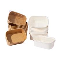 China Kingwin Disposable Recycle Food Grade Container Packaging Brown Paper Fast Food Take Away Takeaway Kraft Paper Food Lunch Box for sale