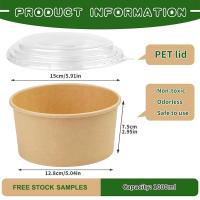 China Customized Biodegradable Noodles Salad Fast Food Packaging Disposable Kraft Salad Cardboard Hot Food Salad Soup Paper Bowl for sale