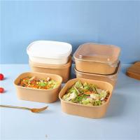 China Takeaway Food Grade Kraft Paper Container Tray Rectangular Kraft Paper Food Box for sale