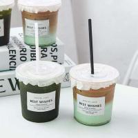 China Custom Printed Bio 100% Compostable PLA Transparent Cup Disposable Smoothie Beverage Ice Coffee Cold Drink To Go Plastic Cup for sale