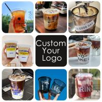 China Custom Printed Bio 100% Compostable PLA Transparent Cup Disposable Smoothie Beverage Ice Coffee Cold Drink To Go Plastic Cup for sale