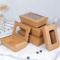 China Wholesale Kraft Paper Food Box Salad Fruit Takeaway Box Lunch Packaging Box With Clear Window for sale