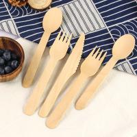 China Eco Disposable Wooden Cutlery Set Disposable Spoons Wooden Spoons And Forks for sale