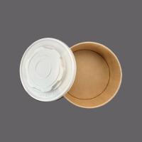 China PLA Lid Of Disposable Kraft Bowl Custom Paper Soup Cup Kraft Salad Bowl With Lid for sale