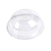 China Food Grade PET PLA Plastic Arch Dome Cup Lids Disposable Biodegradable Transparent For Ice Cream Smoothie Cup Lids for sale