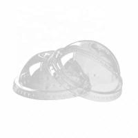 China Food Grade PET PLA Plastic Arch Dome Cup Lids Disposable Biodegradable Transparent For Ice Cream Smoothie Cup Lids for sale