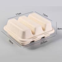 China Taco Holder Taco Plate 3 Compartments Takeaway Box Biodegradable Sugarcane Bagasse Taco Food Tray for sale