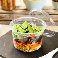 China Customized  PLA Salad Cup Compostable Transparent Clear Cold Frozen Food Packaging PLA Cups With Lid for sale