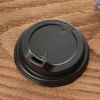 China Plastic PS Coffee Cup Lids Disposable White And Black Lid For Paper Coffee Cups for sale