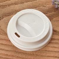 China Plastic PS Coffee Cup Lids Disposable White And Black Lid For Paper Coffee Cups for sale