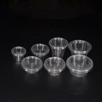 China Custom Compostable PLA Disposable Dessert Sauce Cups Biodegradable Portion Souffle Cups With Seal Lid for sale