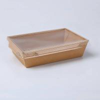 China Recyclable Takeaway Disposable Kraft Paper Food Packaging Paper Custom Salad Box for sale