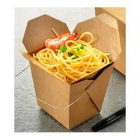 China Compostable Eco-Friendly Boxes Fast Food Noodle Takeout Paper Packaging Box Food Container Kraft Box for Noodle for sale