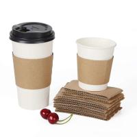 China Hot Paper Cup Sleeve Custom Paper Coffee Cup Sleeve With Logo for sale