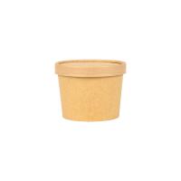 China Eco-Friendly Disposable Kraft Paper Soup Bowl With Lid Round for Salad Snack Milk Food Take Out Bucket for sale