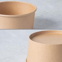 China Eco-Friendly Disposable Kraft Paper Soup Bowl With Lid Round for Salad Snack Milk Food Take Out Bucket for sale