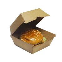 China Disposable Corrugated Burger Box and French Fries Box Kraft Paper Packaging Box for Hamburger for sale