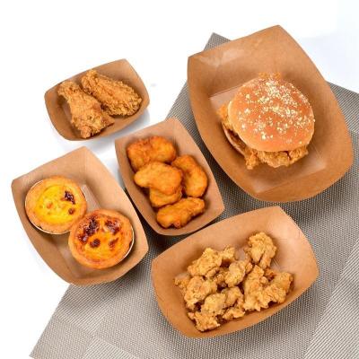 China Kraft Trays Boat Shaped Salad Bowl Giveaway Boxes for Desserts for sale