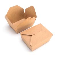 China Recycled Brown Kraft Paper Food Grade Packaging Box Salad Sandwich Takeaway Food Lunch Box for sale