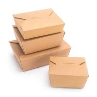China Recycled Brown Kraft Paper Food Grade Packaging Box Salad Sandwich Takeaway Food Lunch Box for sale