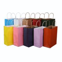 China Eco Reusable Hard Extra Large Fast Food Packaging Takeaway Apple Custom Logo Twisted Handle Kraft Paper Bag for sale