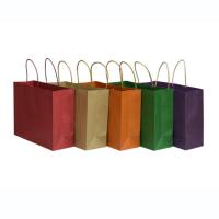 China Eco Reusable Hard Extra Large Fast Food Packaging Takeaway Apple Custom Logo Twisted Handle Kraft Paper Bag for sale