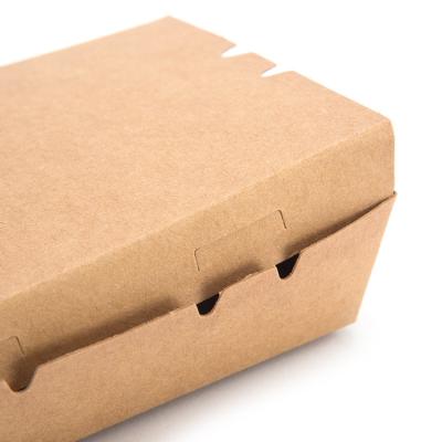 China Biodegradable Large Clamshell Meal Box Takeaway Hot Food Salad Paper Packaging Box for sale