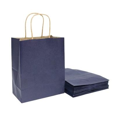 China Recyclable Kraft Brown Paper Bag With Rope Handle Your Logo Flat Handle for sale