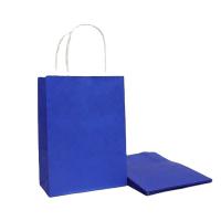 China Recyclable Kraft Brown Paper Bag With Rope Handle Your Logo Flat Handle for sale