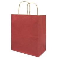China Recyclable Kraft Brown Paper Bag With Rope Handle Your Logo Flat Handle for sale