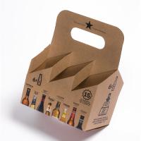 China Custom Eco Kraft Paper Cup Holder For Milk Tea Drinks Beer 4 Packs 6 Packs Wine Packaging for sale