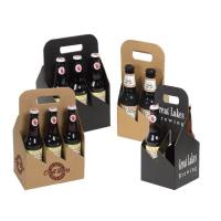 China Custom Eco Kraft Paper Cup Holder For Milk Tea Drinks Beer 4 Packs 6 Packs Wine Packaging for sale