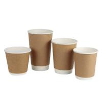 China Custom Logo Printed Double Layer Bio-Degradable Paper Cups Single Round Cups for Coffee for sale