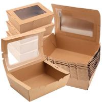 China Recyclable Paper Box Clear Pvc Window Boxes With Window Chocolate Cupcake Bakery Cake Box for sale