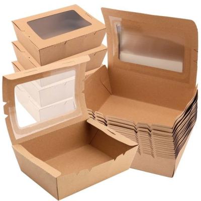 China Recyclable Paper Box Clear Pvc Window Boxes With Window Chocolate Cupcake Bakery Cake Box for sale