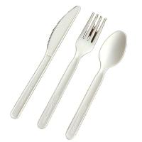 China Eco Friendly CPLA Cornstarch Cutlery Knife Spoon and Fork Compostable Disposable Cutlery for sale