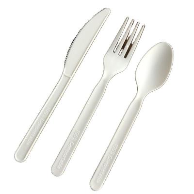 China Eco Friendly CPLA Cornstarch Cutlery Knife Spoon and Fork Compostable Disposable Cutlery for sale