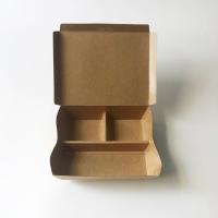China Disposable Kraft Paper Box Takeaway Food Container 3 Compartment Paper Food Packaging for sale