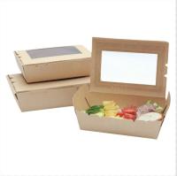 China Custom Food Grade Packaging Box Flip Top Takeaway Fast Food Lunch Kraft Paper Box With Window for sale