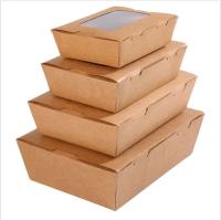 China Custom Food Grade Packaging Box Flip Top Takeaway Fast Food Lunch Kraft Paper Box With Window for sale