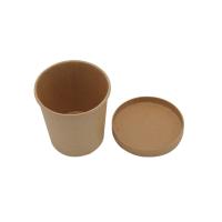 China Eco-Friendly Compostable Takeaway Biodegradable Kraft Paper Disposable Noodle Soup Cup Bowl With Lid for sale