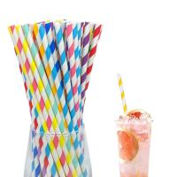 China Eco Friendly Drinking Straw Tubes Cocktail Paper Jumbo Straw Sharp End For Party Bubble Boba Tea Drinks for sale
