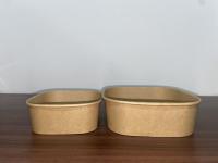 China Biodegradable Take Away Square Paper Salad Bowls With Lids for sale