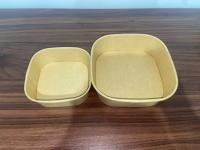 China Biodegradable Take Away Square Paper Salad Bowls With Lids for sale