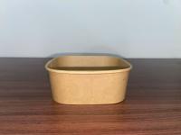 China Biodegradable Take Away Square Paper Salad Bowls With Lids for sale