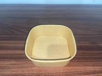 China Biodegradable Take Away Square Paper Salad Bowls With Lids for sale