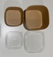 China PET Lid For Eco-friendly Products Noodle Square Paper Kraft Disposable Salad Bowl for sale