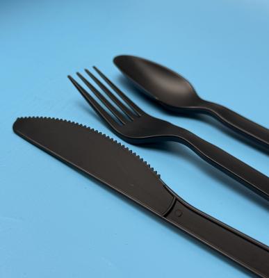 China Custom Size CPLA Biodegradable Disposable Cutlery Set Individually Packaged Fork Spoon Knife Compostable for sale