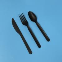 China Custom Size CPLA Biodegradable Disposable Cutlery Set Individually Packaged Fork Spoon Knife Compostable for sale