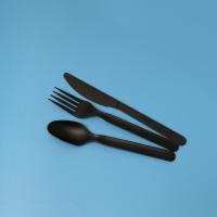 China Custom Size CPLA Biodegradable Disposable Cutlery Set Individually Packaged Fork Spoon Knife Compostable for sale